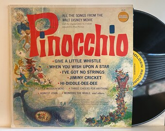 Walt Disney's Pinocchio Songs From Movie Vinyl Record LP-77 Vintage ...