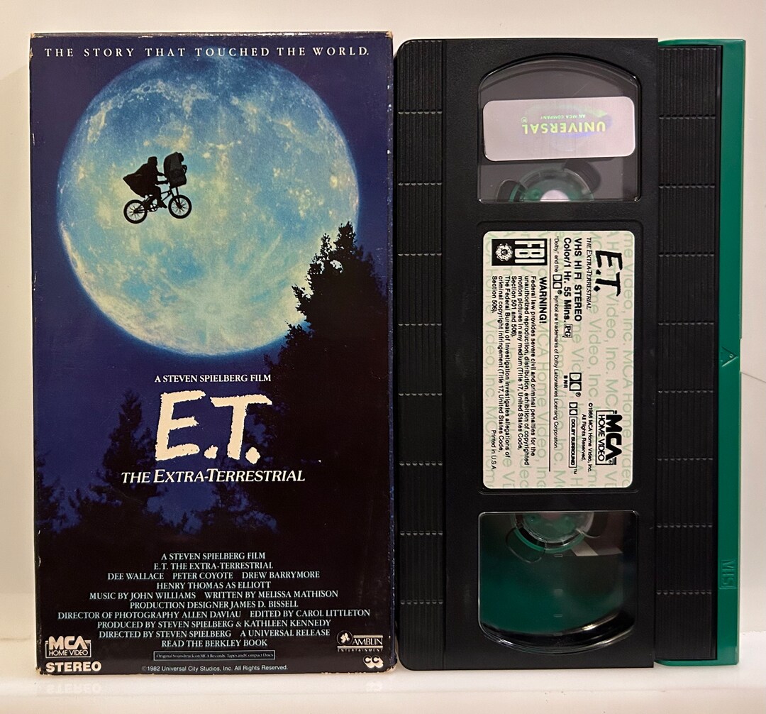 E.T. 1982 Vintage VHS Video Movie Cassette Tape - Etsy