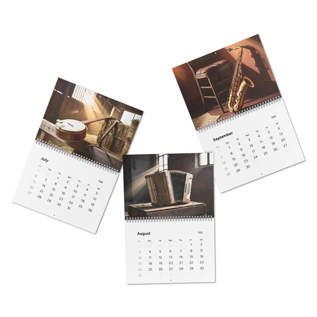 2025 Musical Harmony Wall Calendar, A Year of Vintage Instruments,gift ...