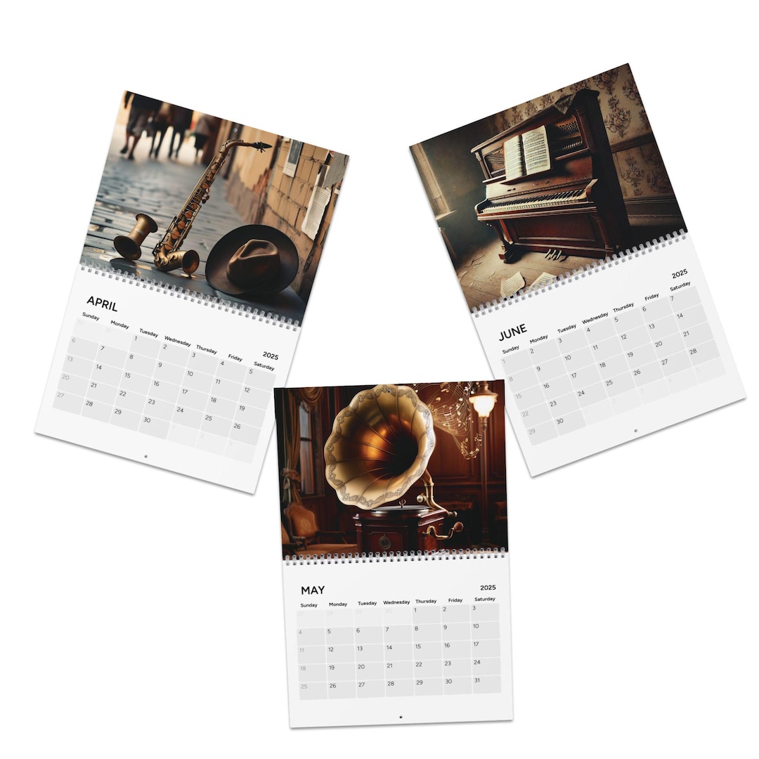 2025 Vintage Music Wall Calendar, Classic Instruments, New Year Gift ...