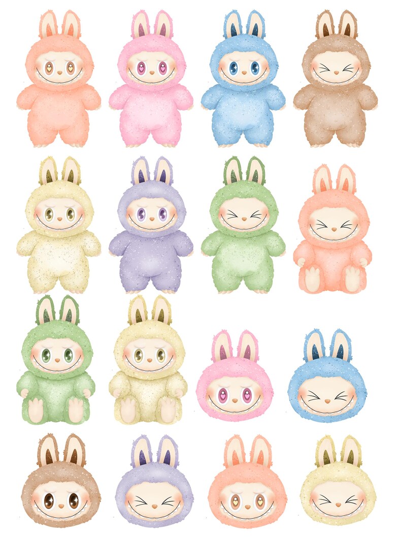 Labubu Clipart: Hand-drawn Fantasy Creatures - Stickers, Crafts ...