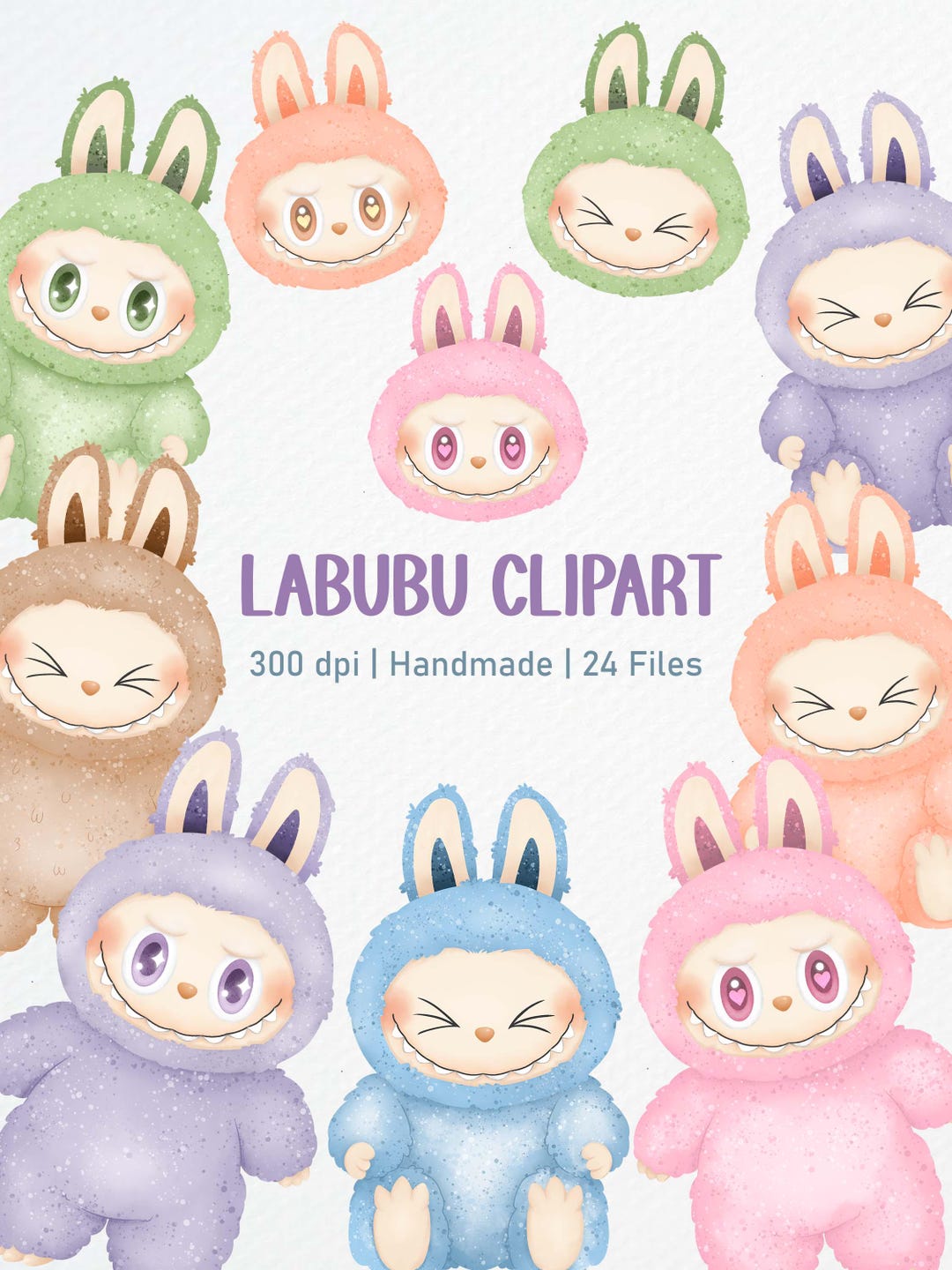 Labubu Clipart – Cute & Colorful Fantasy Creatures for Stickers, Crafts ...