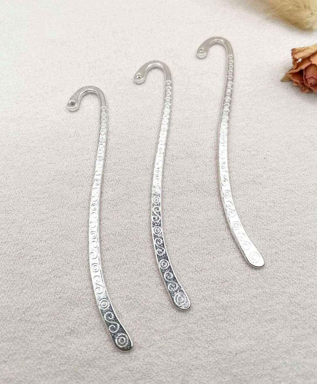 3/6 Engraved Bookmarks, Silver Metal, 8 Cm - Etsy