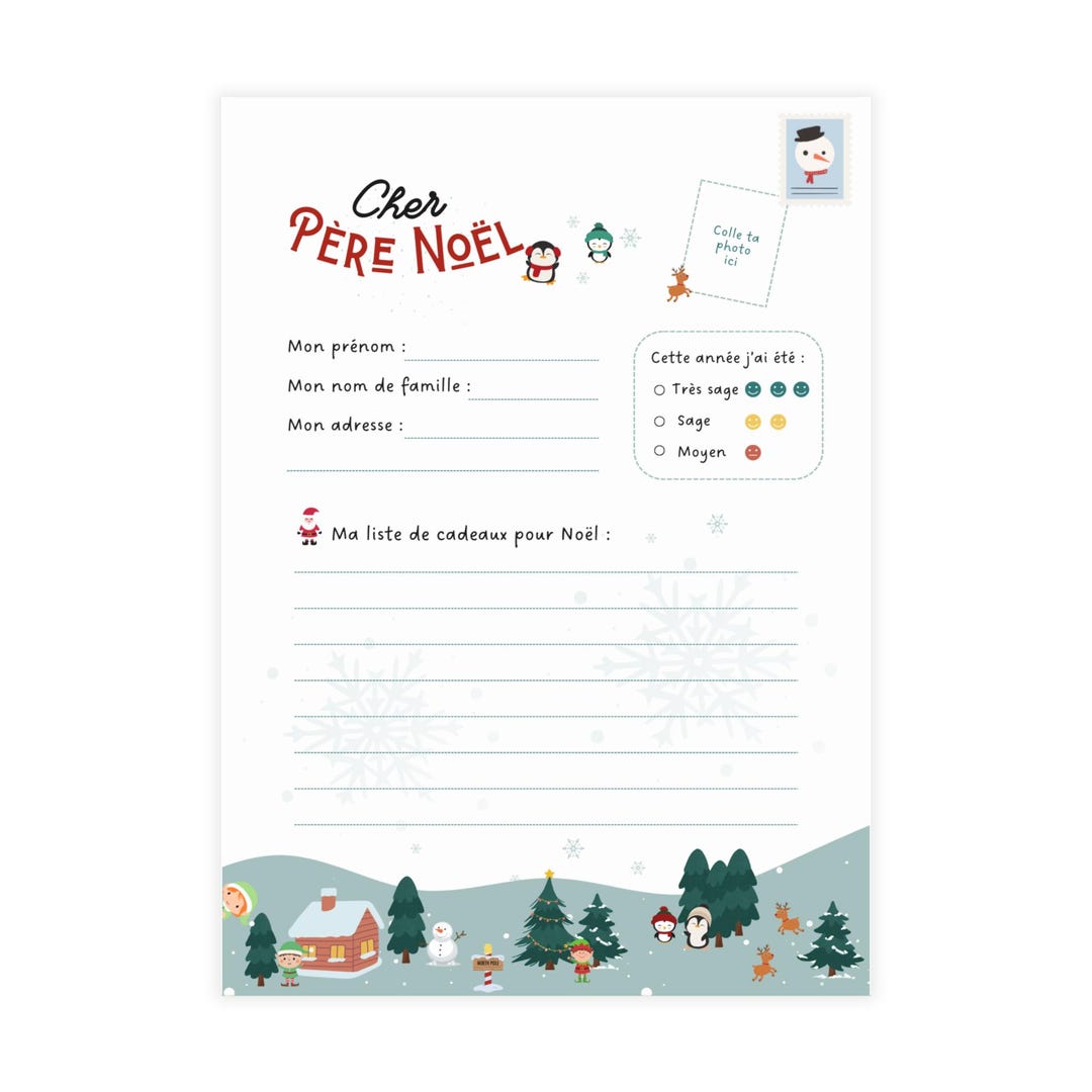 Lettre Au Père Noël, Lettre D'enfant Au Père Noël, Lettre De Noël ...