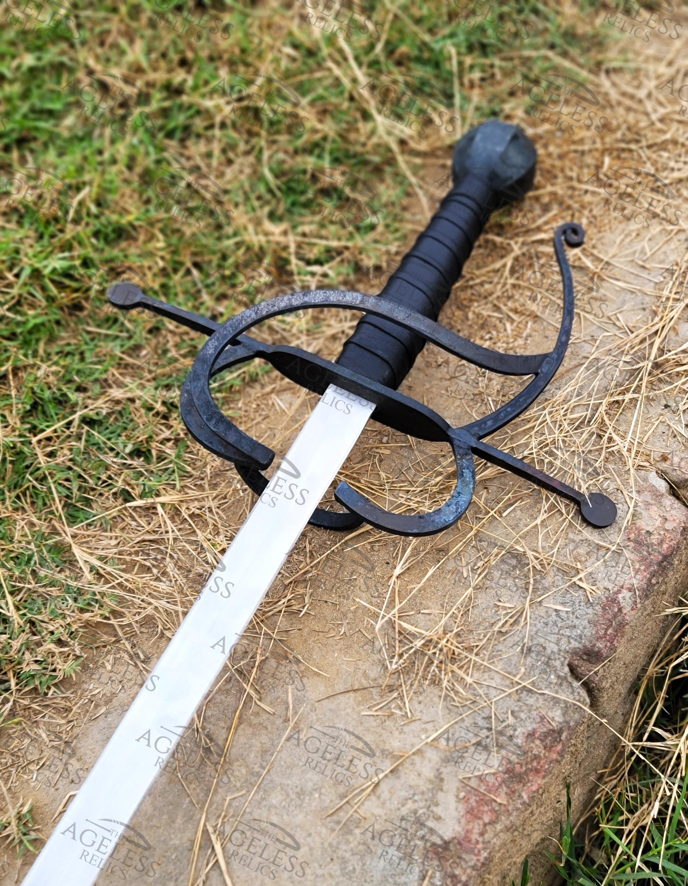 Classic Medieval Rapier With Artisan Custom Sheath, Perfect for Special ...