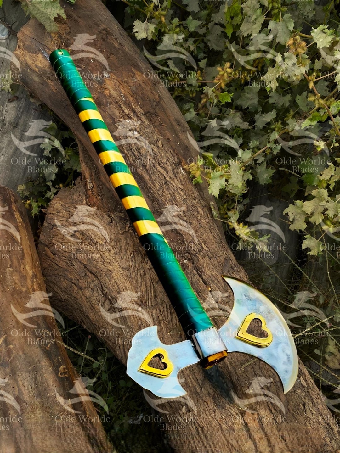 Japanese Mountaineer's Axe With Heart-shaped Holes and Ash-wood ...