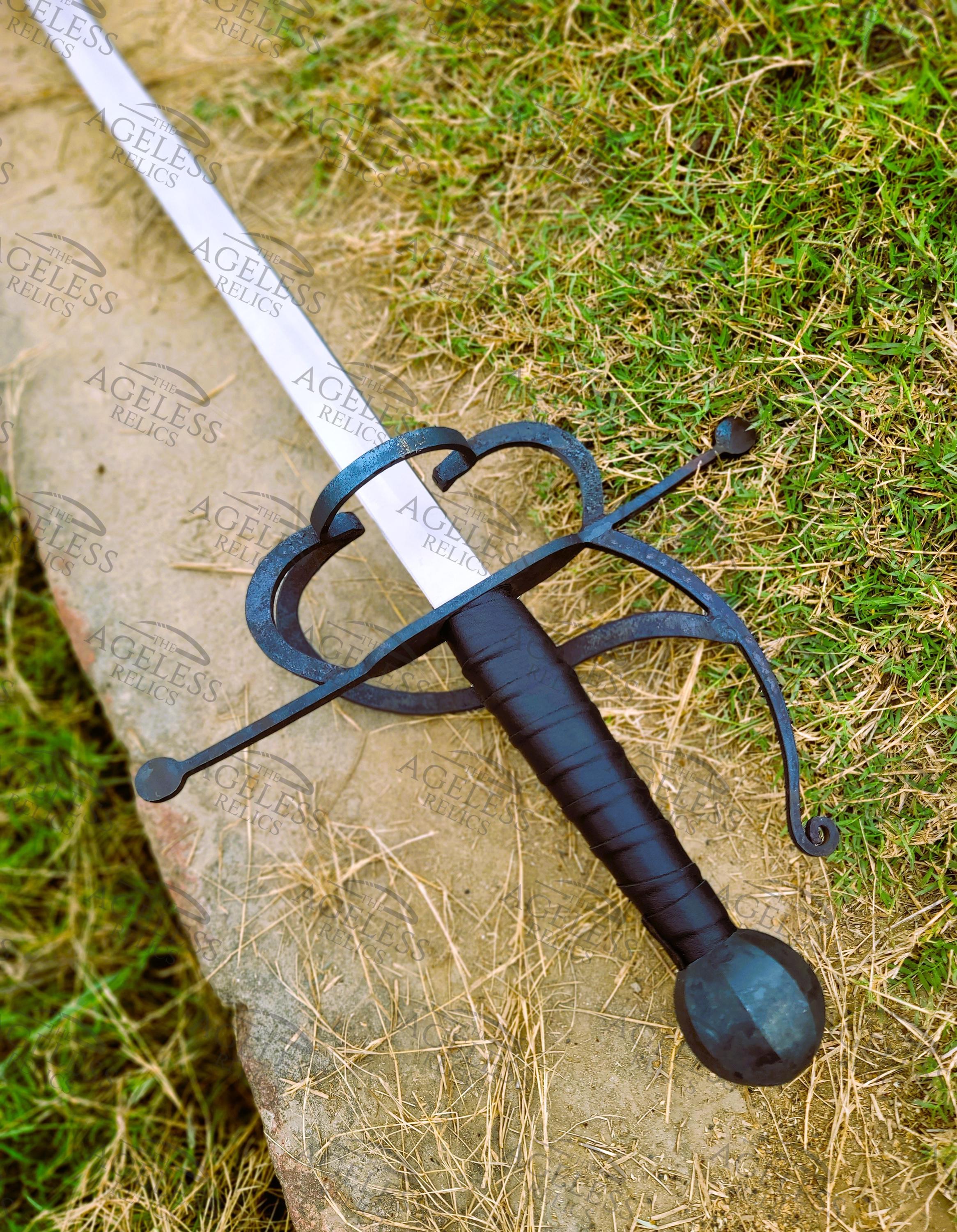 Classic Medieval Rapier With Artisan Custom Sheath, Perfect for Special ...