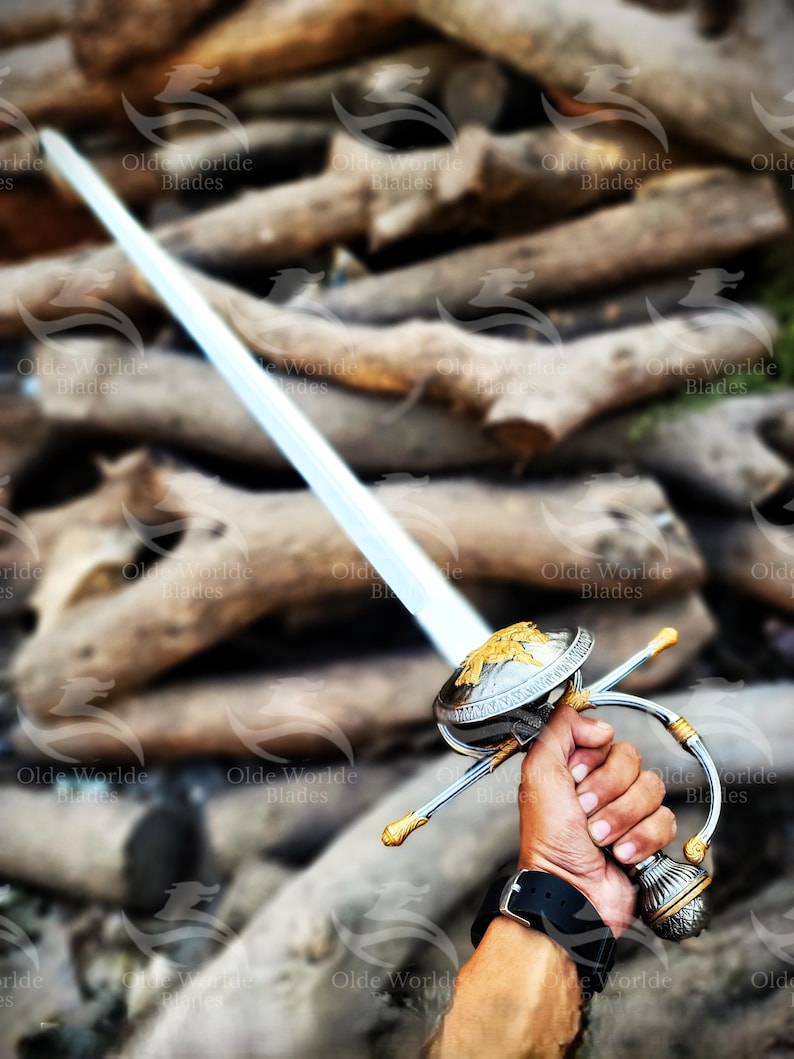 Handmade Hilted Double Head Sword, Quixote Rapier Renaissance Spanish ...
