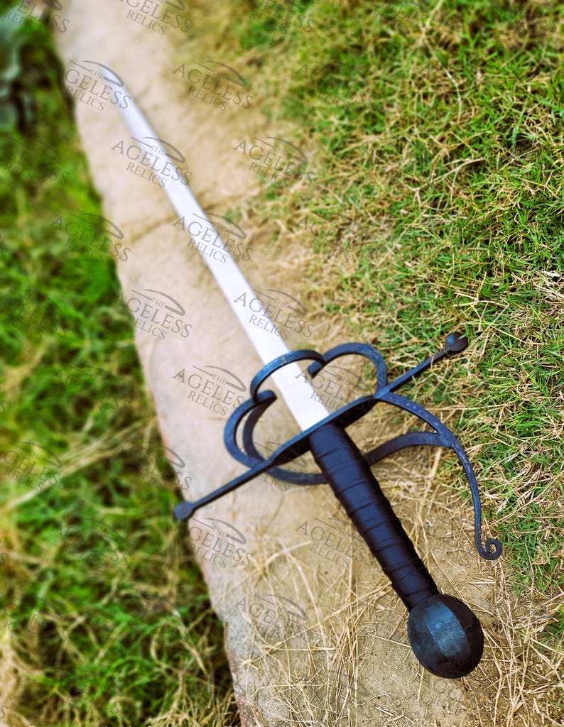 Classic Medieval Rapier With Artisan Custom Sheath, Perfect for Special ...