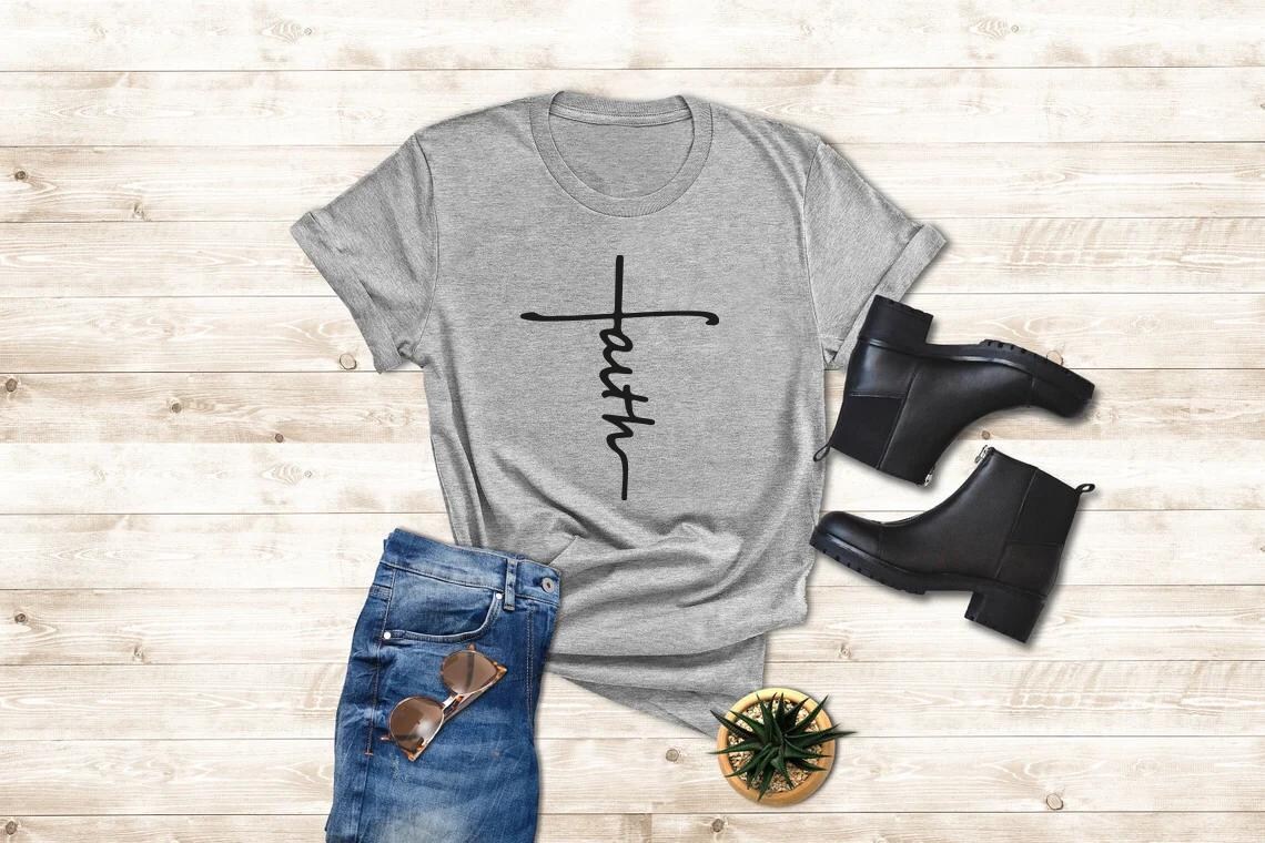 Faith Shirt,christian Shirt,faith Cross Tee,bible Verse Shirt,love and ...