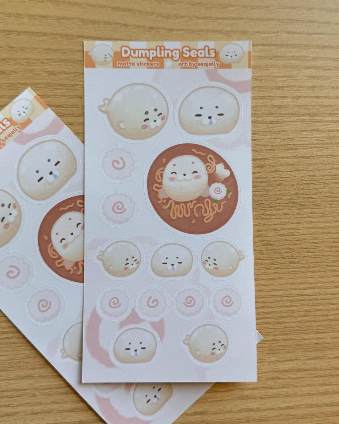 Cute Seals Sticker Sheet - Dumpling Seals Art - Etsy