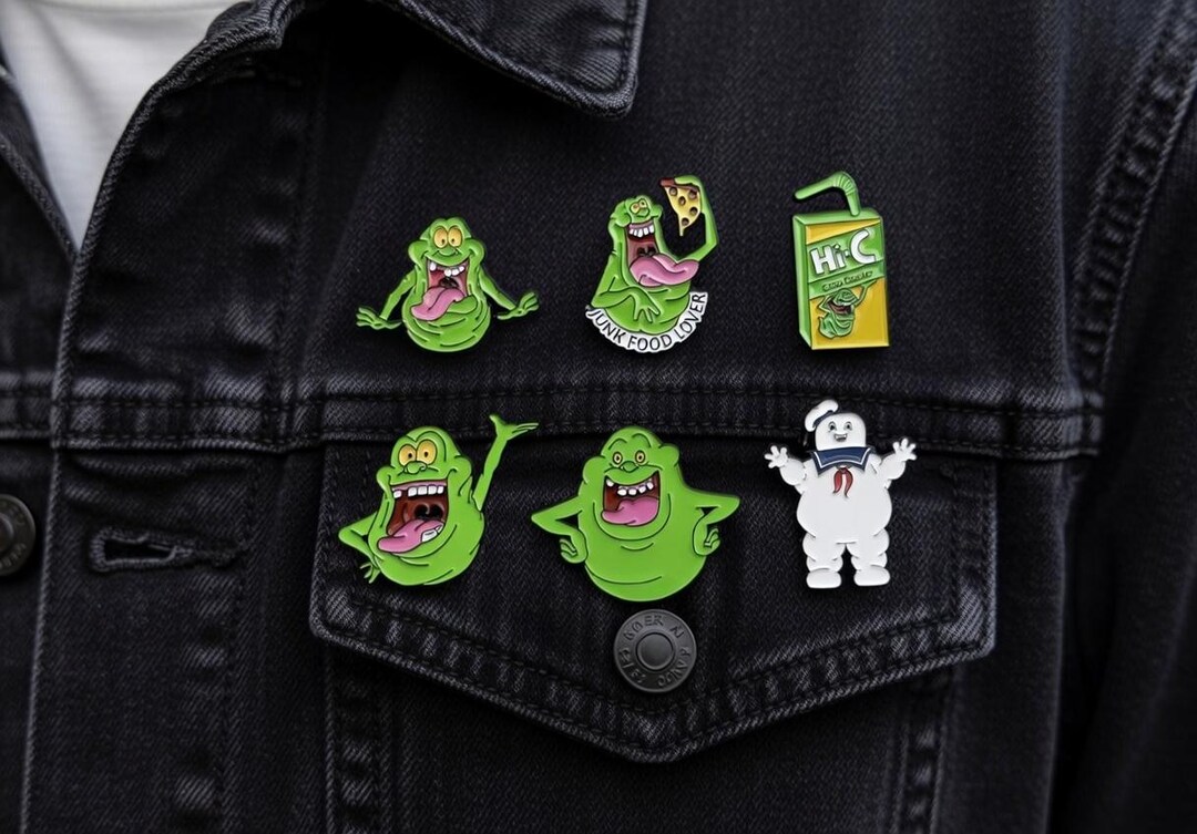 Slimer Ghost Enamel Pin Set • Retro 80s Cartoon Collectibles - Etsy