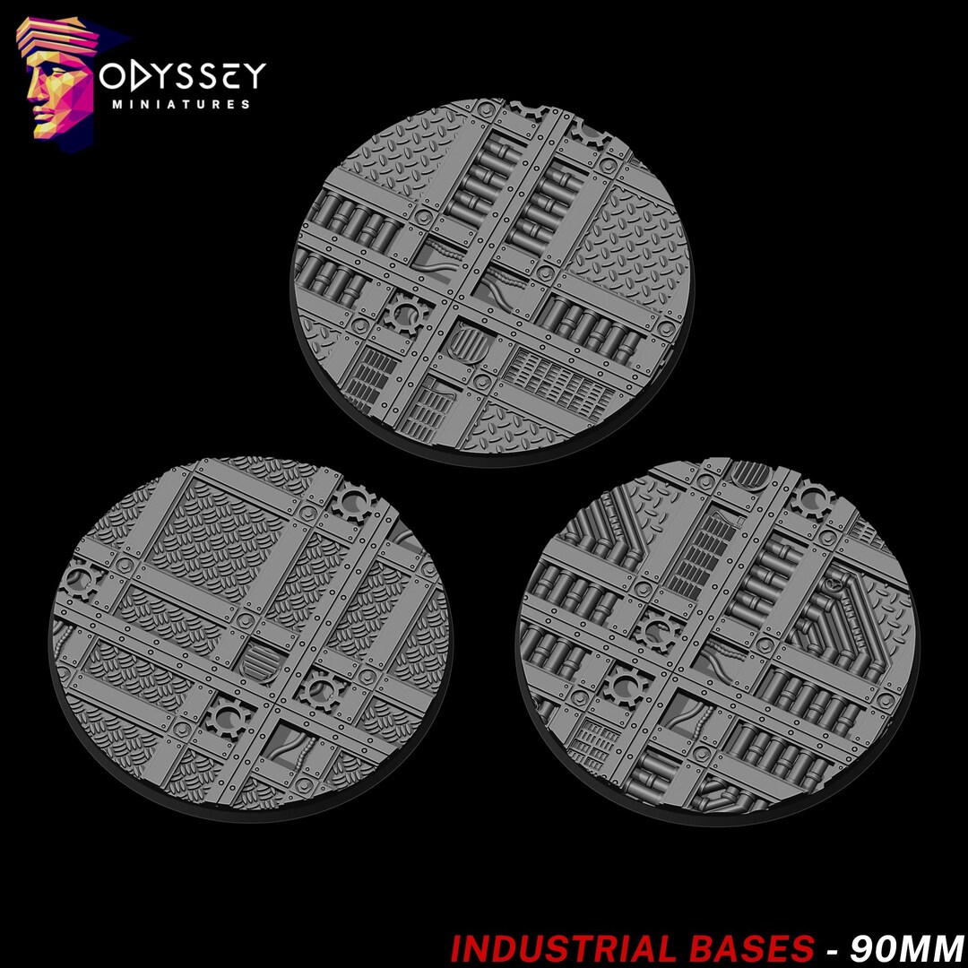 Bases 90mm Rounds Industrial for Table Top Wargaming - Etsy