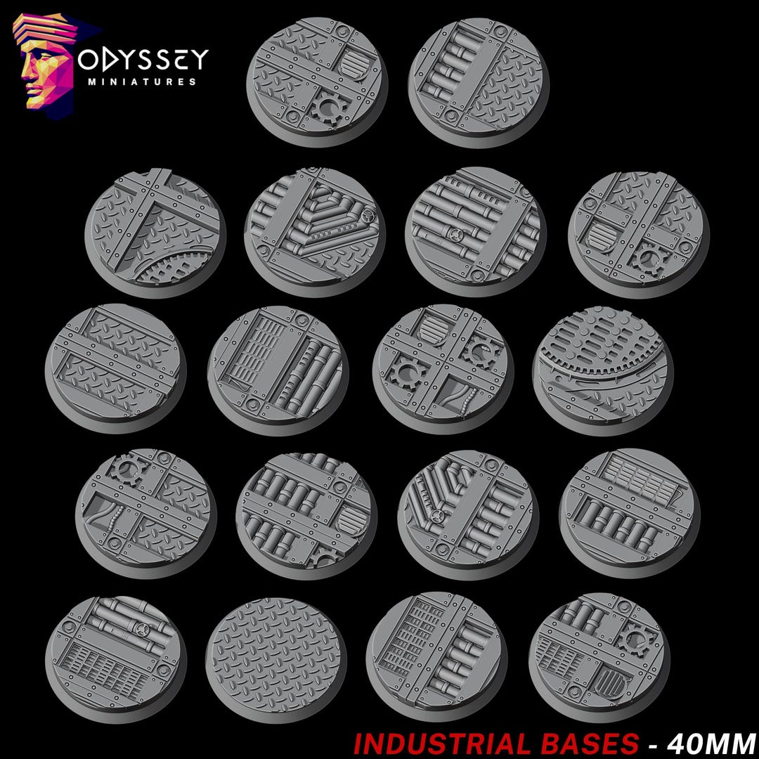 Bases 40mm Rounds Industrial for Table Top Wargaming - Etsy