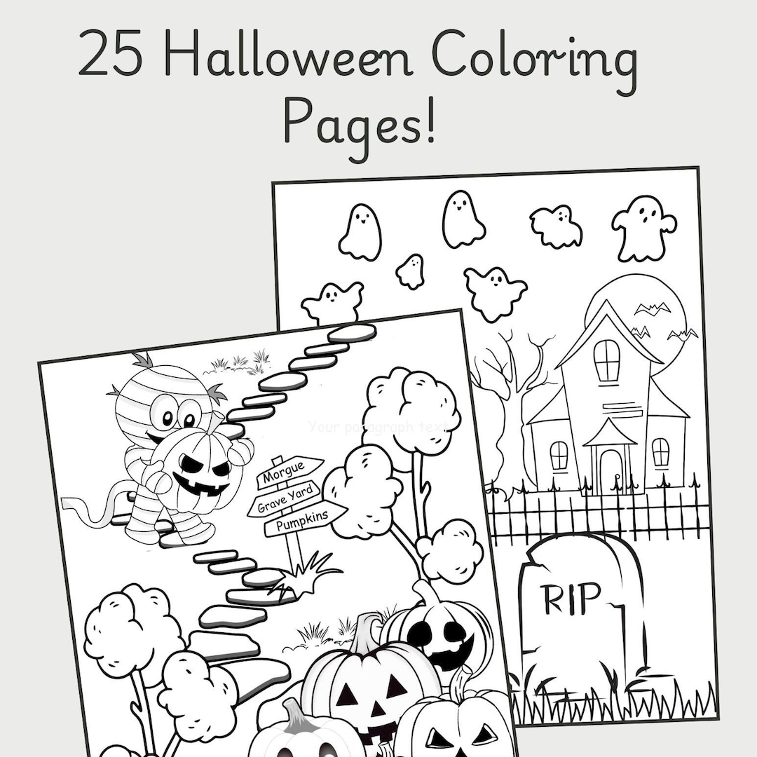 25 Spooktacular Halloween Coloring Pages for Creative Fun! - Etsy