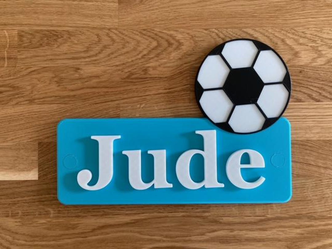 Personalised Football Themed Door Sign for Kids Rooms, 3D Colour Room ...