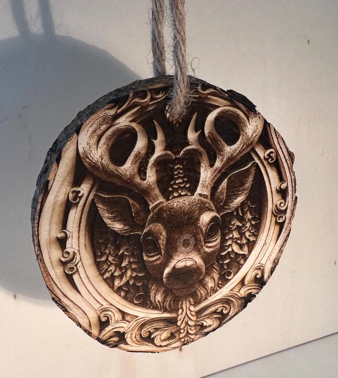 Laser Engraved Reindeer Ornament - Etsy