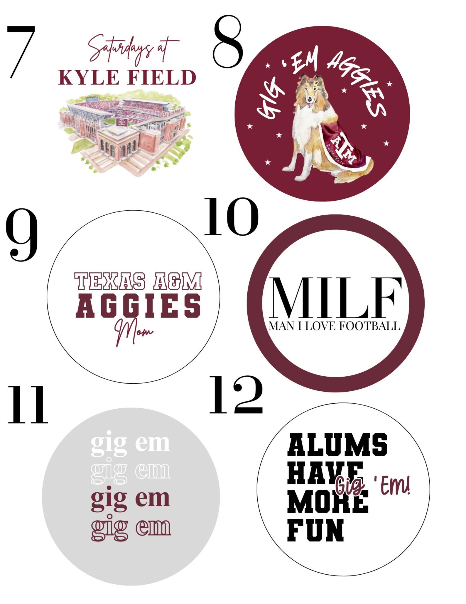 Custom Texas A&M Buttons – 3” or 2.5” | Game Day Aggie Buttons | Spirit ...