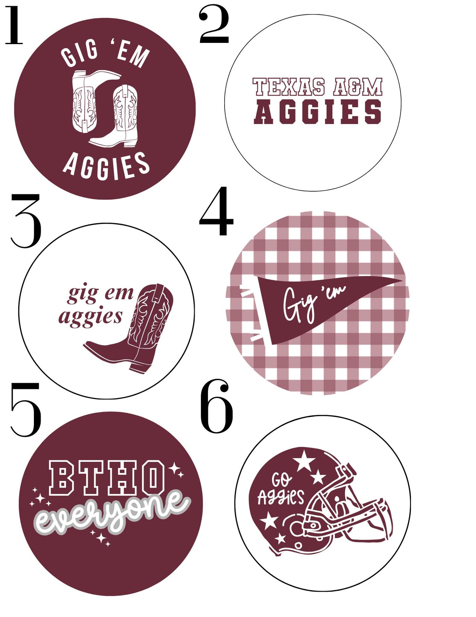 Custom Texas A&M Buttons – 3” or 2.5” | Game Day Aggie Buttons | Spirit ...