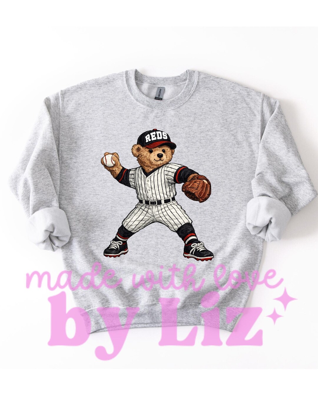 Custom Teddy Bear Preppy Baseball Team PNG | Personalized School Mascot ...