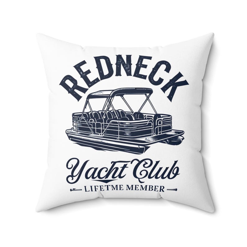 Personalized Redneck Yacht Club Pillow, Lake House Decor, Nautical Gift ...