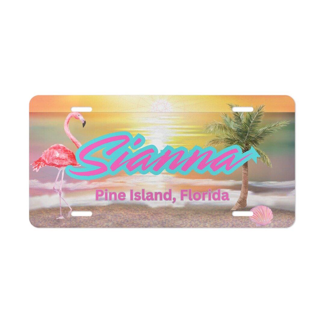 License Plate, Pine Island Florida Custom Name Personalized Gift, Plate ...