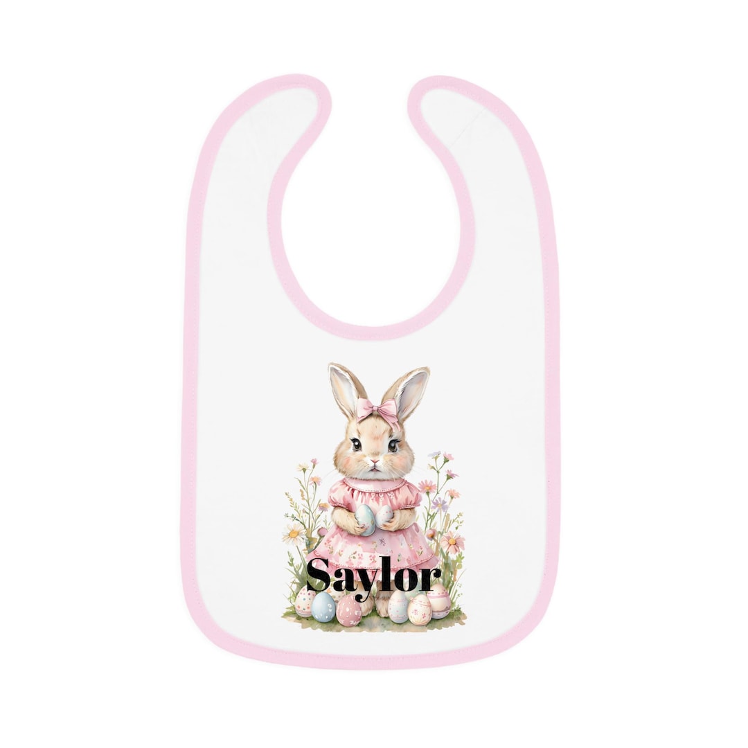 Cute Bunny Jersey Bib, Baby Shower Gift, Easter Celebration ...