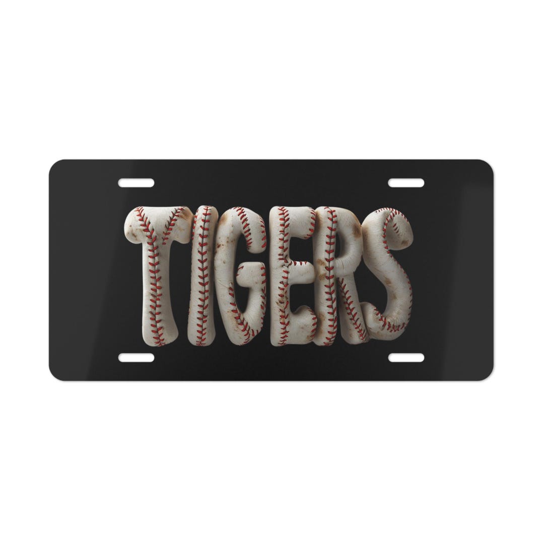 Custom Baseball Team License Plate, Tigers Vanity Plate for Sports Fans ...