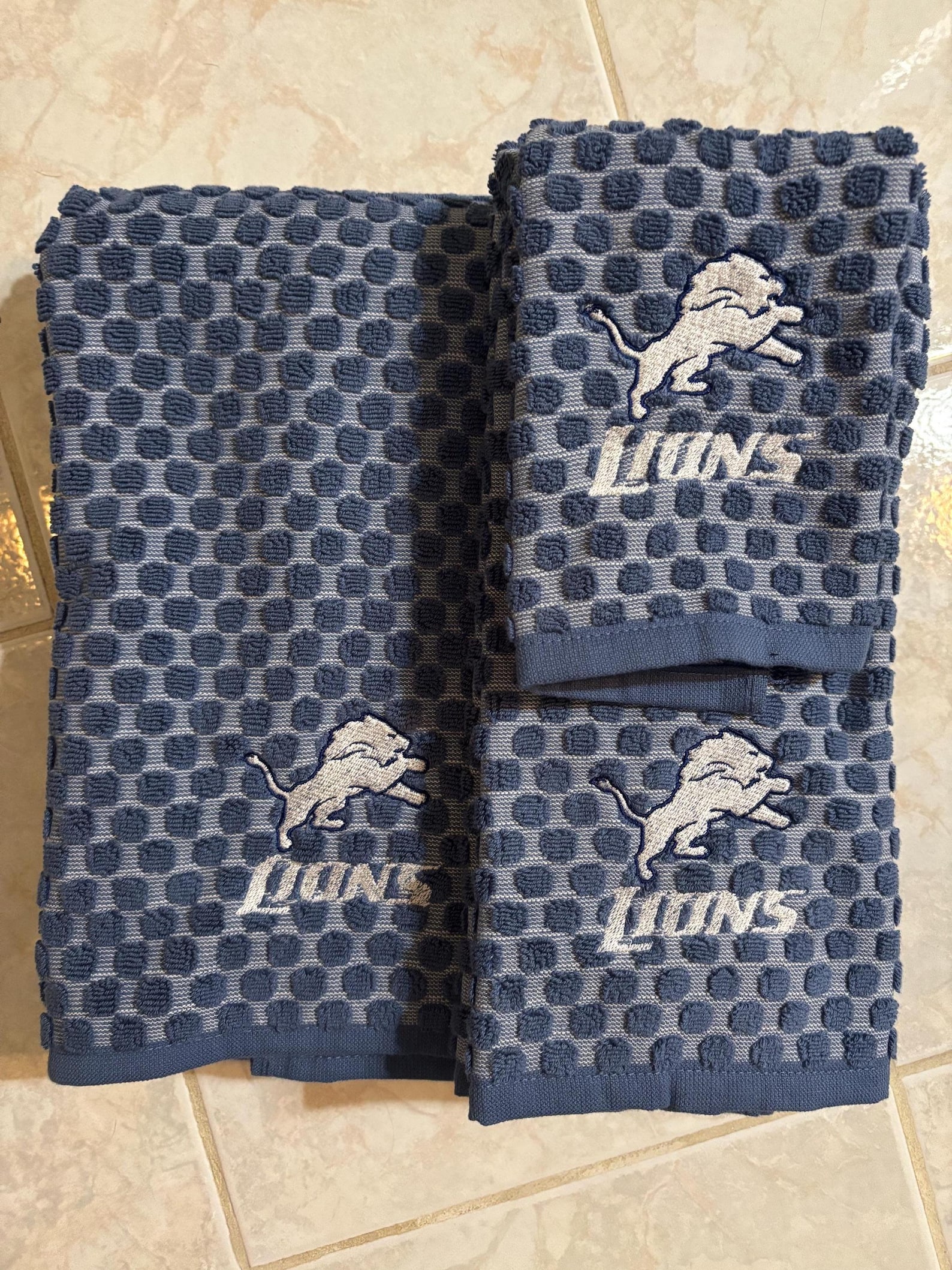 Lions 3 Piece Bath Sheet Towel, Hand Towel & Wash Cloth Embroidered Set ...