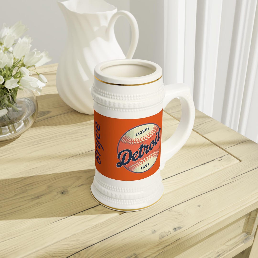 Stein Beer Mug - Detroit Tigers Baseball Personalize Custom, Sports Fan ...