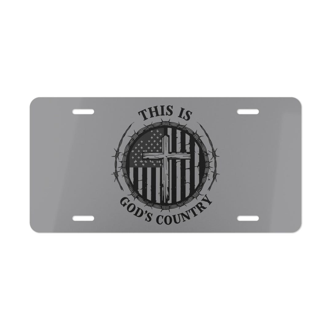 God's Country Vanity Plate - Rustic Home Decor, Christian Gift, Car ...