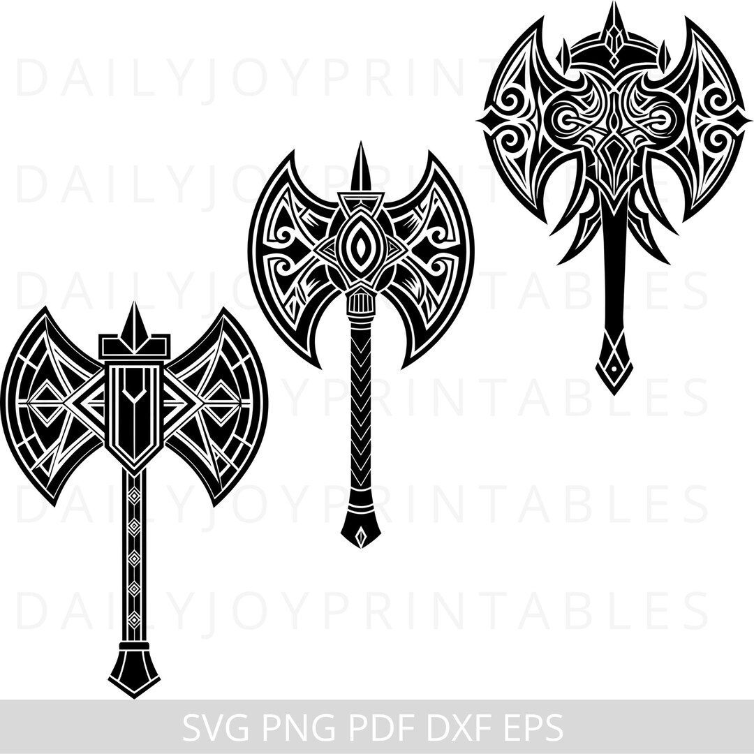 Viking Axe SVG, Norse Battle Axe PNG, Celtic Tribal Axe DXF, Warrior ...