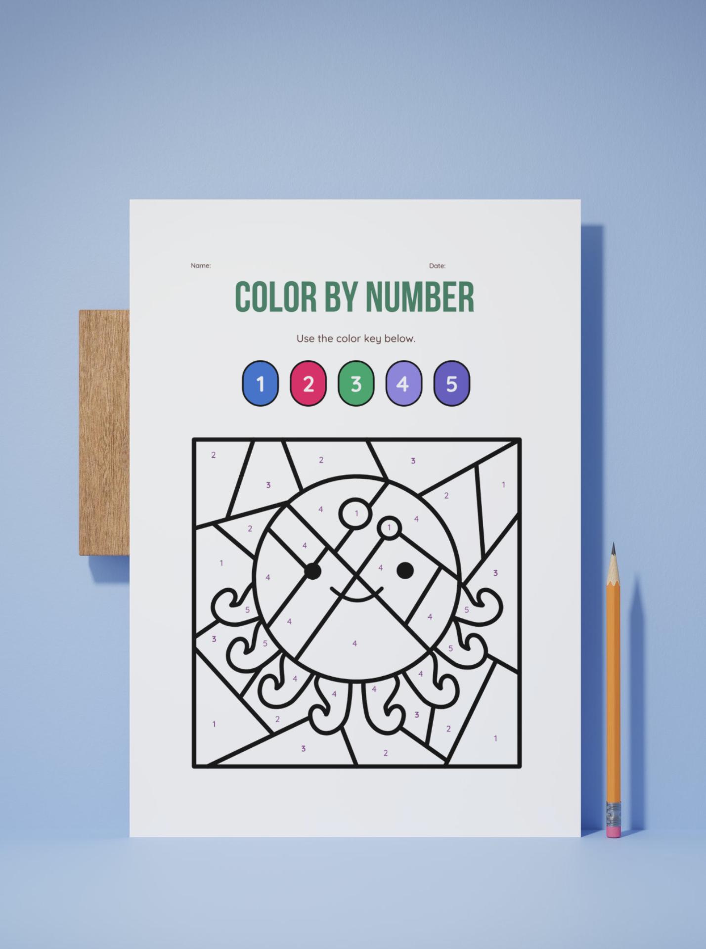 Seven Engaging Color by Number Activity Sheets for Kids Fun and ...