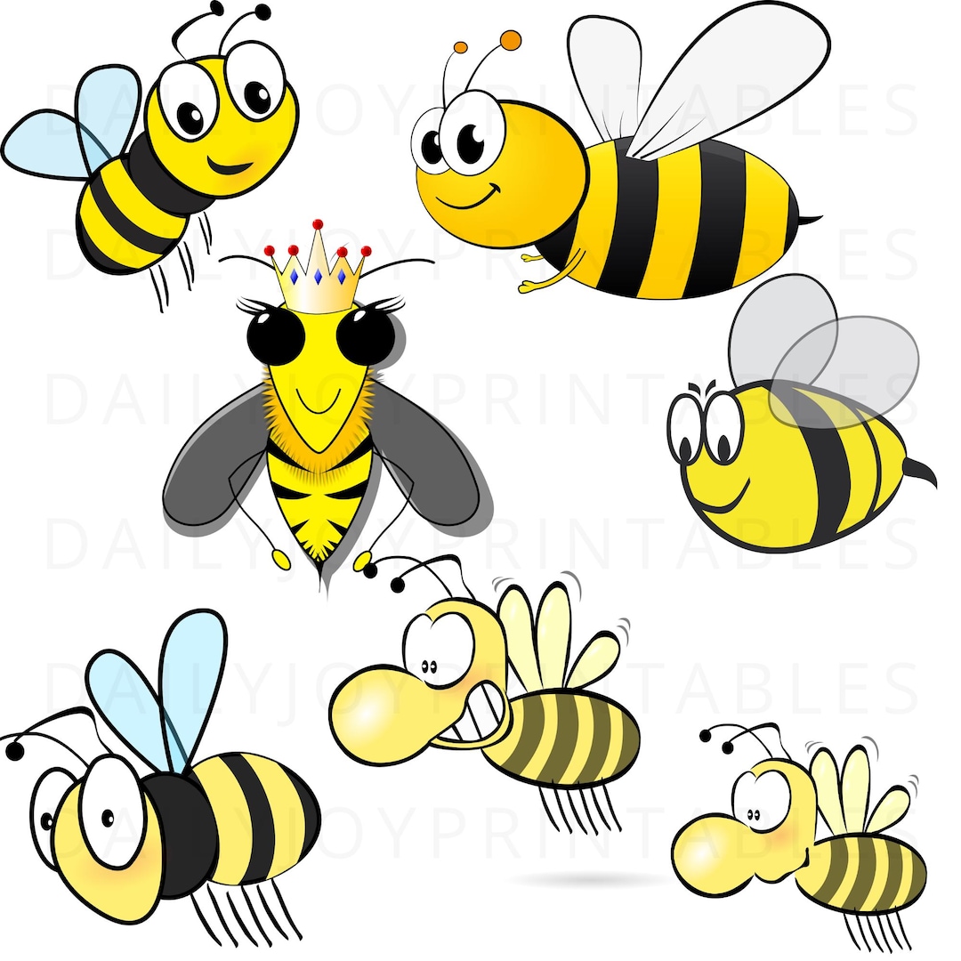 Bee SVG Bundle Cute Bee Sign SVG Fun Honey Bee Clipart Peace Sign Bee ...