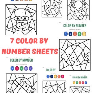 Seven Engaging Color by Number Activity Sheets for Kids Fun and ...