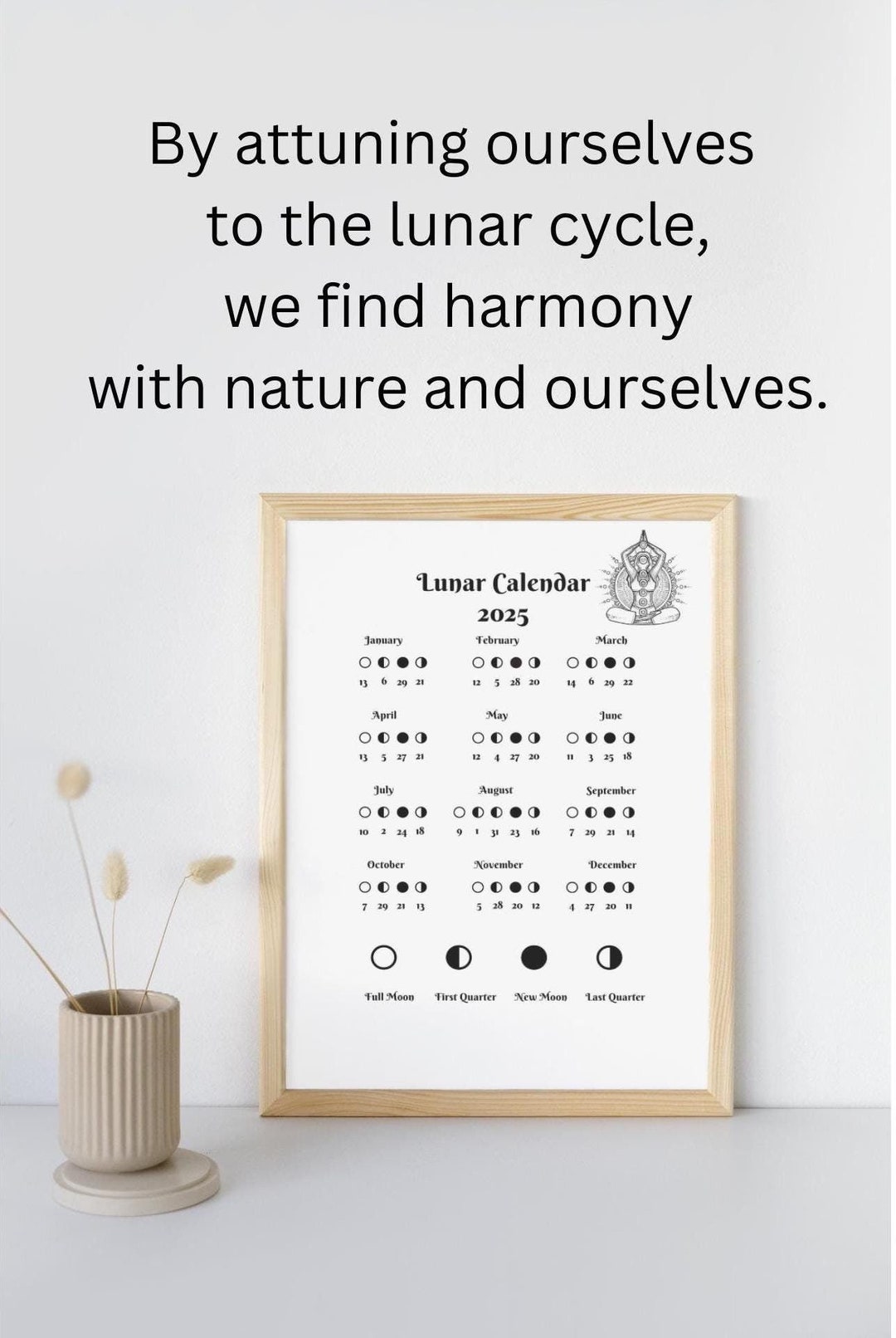 2025 Lunar Calendar, Lunar Planner, 2025 Monthly Calendar, Moon ...