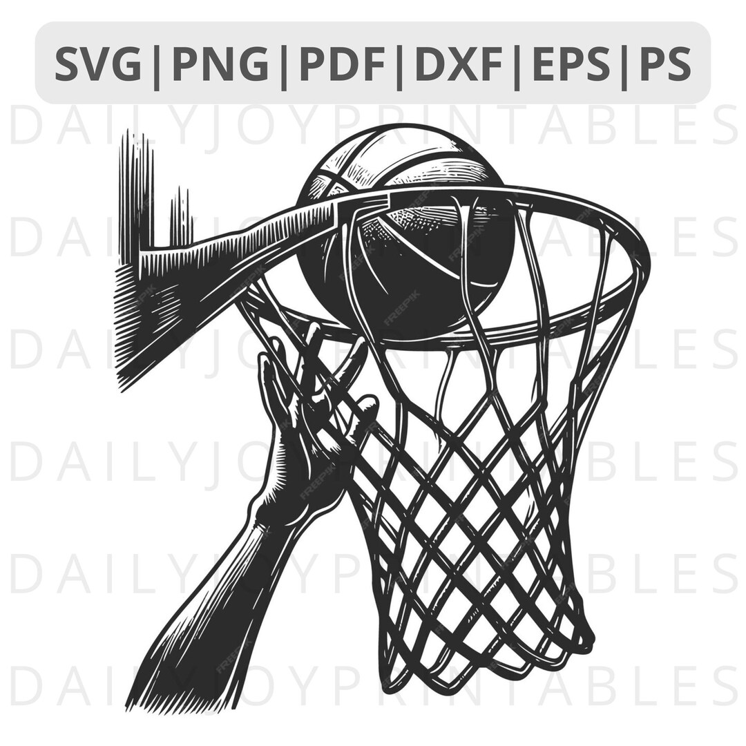 Basketball Net SVG Basketball Hoop PNG Slam Dunk Clipart PDF Sports ...