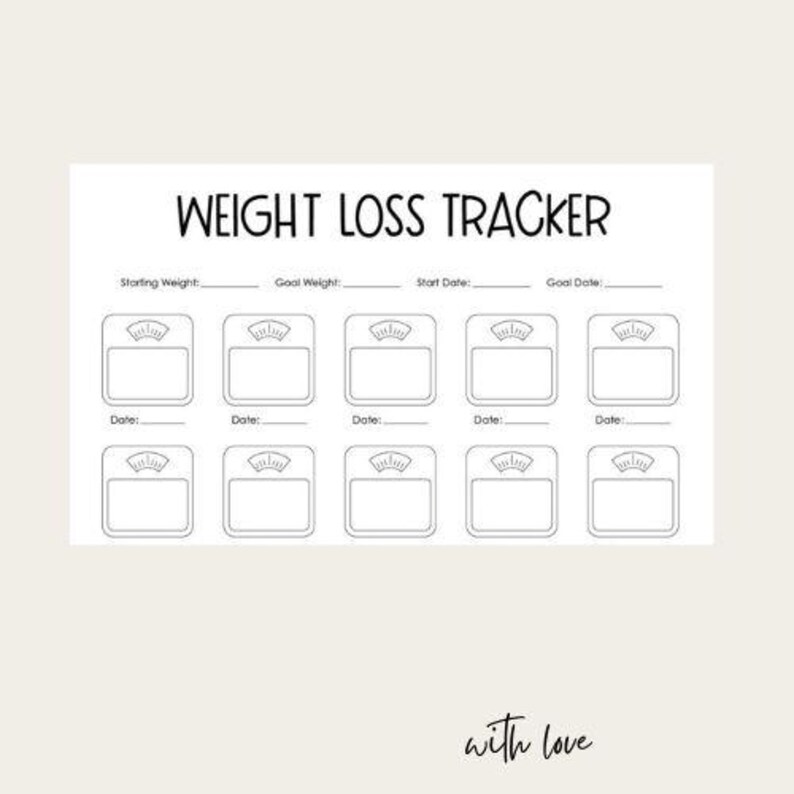 Weight Loss Tracker, 100 Lbs, Weightloss Journal, 100 Pound Lost ...