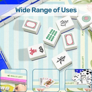 Lemon Mahjong Table Mat 31.5" Nonslip Noise-reducing Play Surface With Storage Bag, Soft ...