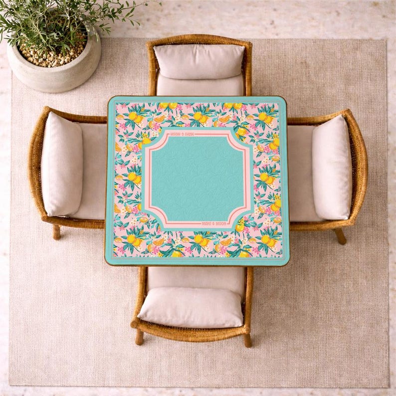 Mahjong Mat Lemon Style | Mahjong Gift Mat + Storage Bag | Pretty Non ...