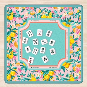 Mahjong Mat Lemon Style | Mahjong Gift Mat + Storage Bag | Pretty Non ...