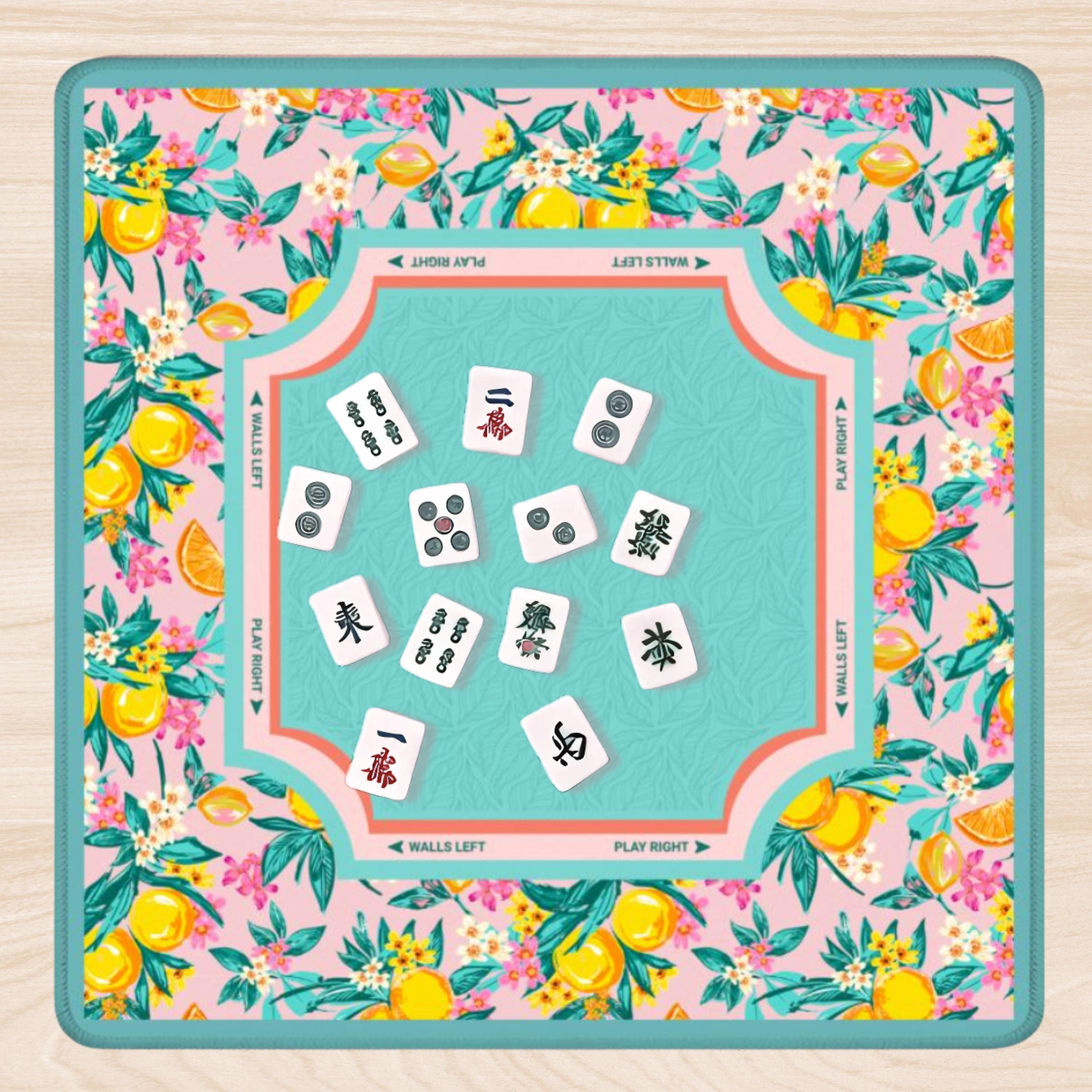 Mahjong Mat Lemon Style | Mahjong Gift Mat + Storage Bag | Pretty Non ...