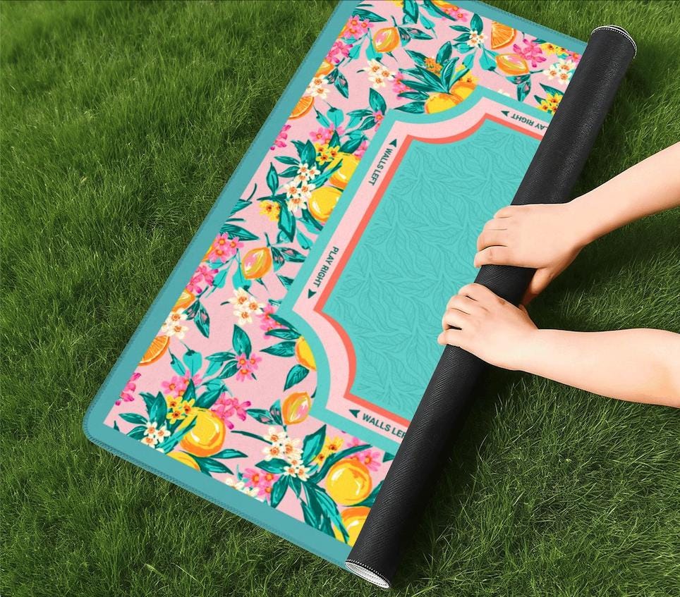 Mahjong Mat Lemon Style | Mahjong Gift Mat + Storage Bag | Pretty Non ...