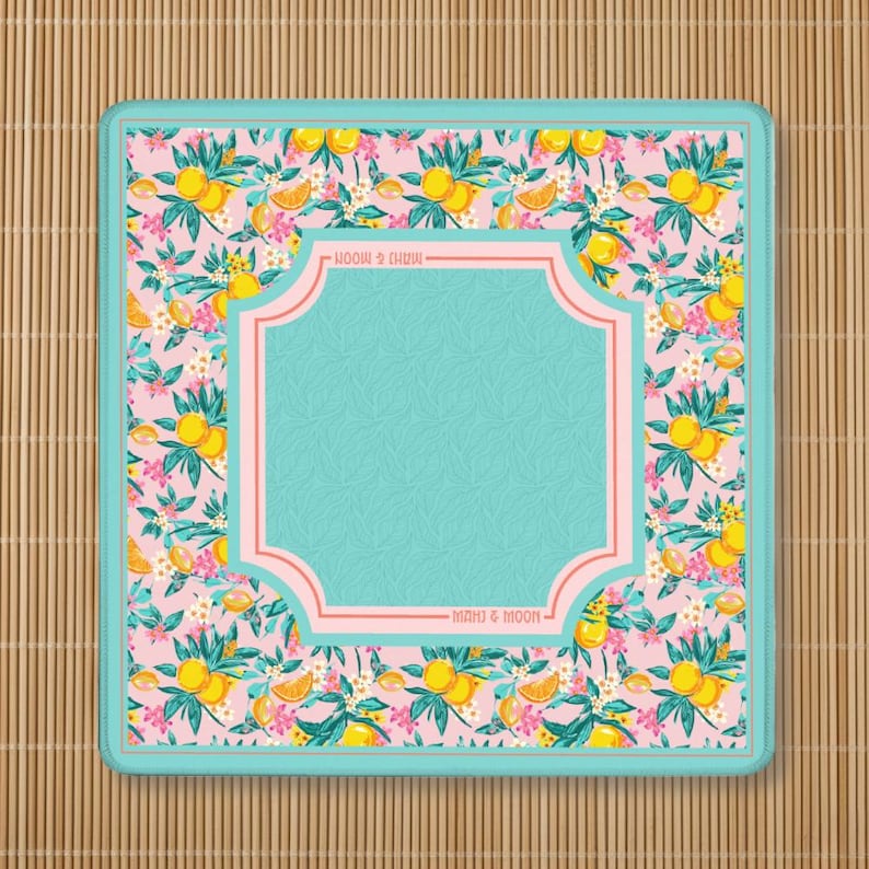 Mahjong Mat Lemon Style | Mahjong Gift Mat + Storage Bag | Pretty Non ...