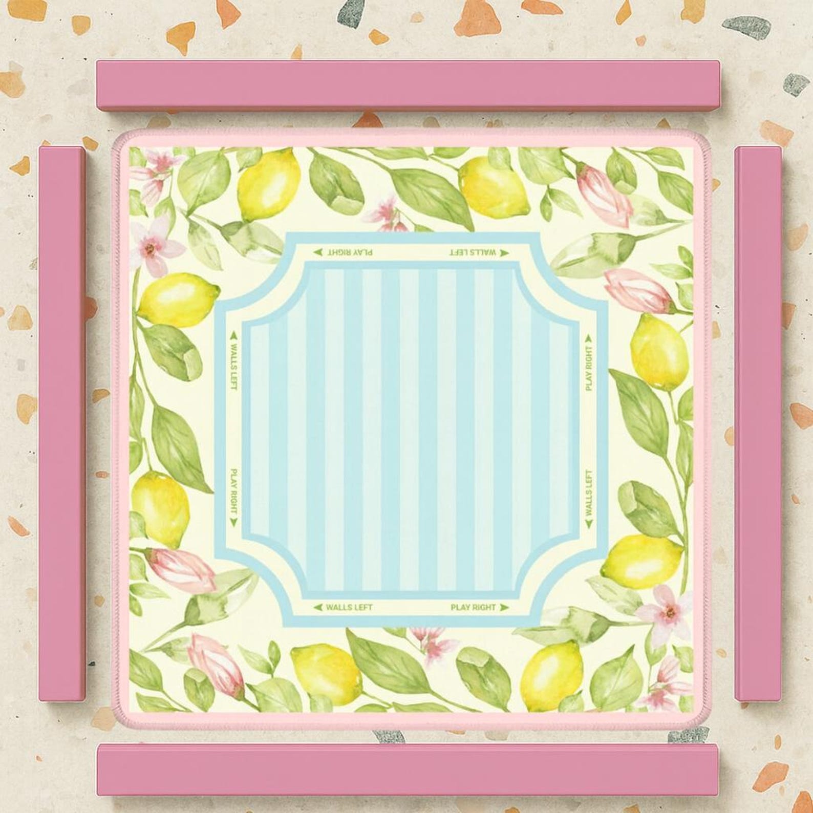 Lemon Mahjong Table Mat 31.5" Nonslip Noise-reducing Play Surface With ...