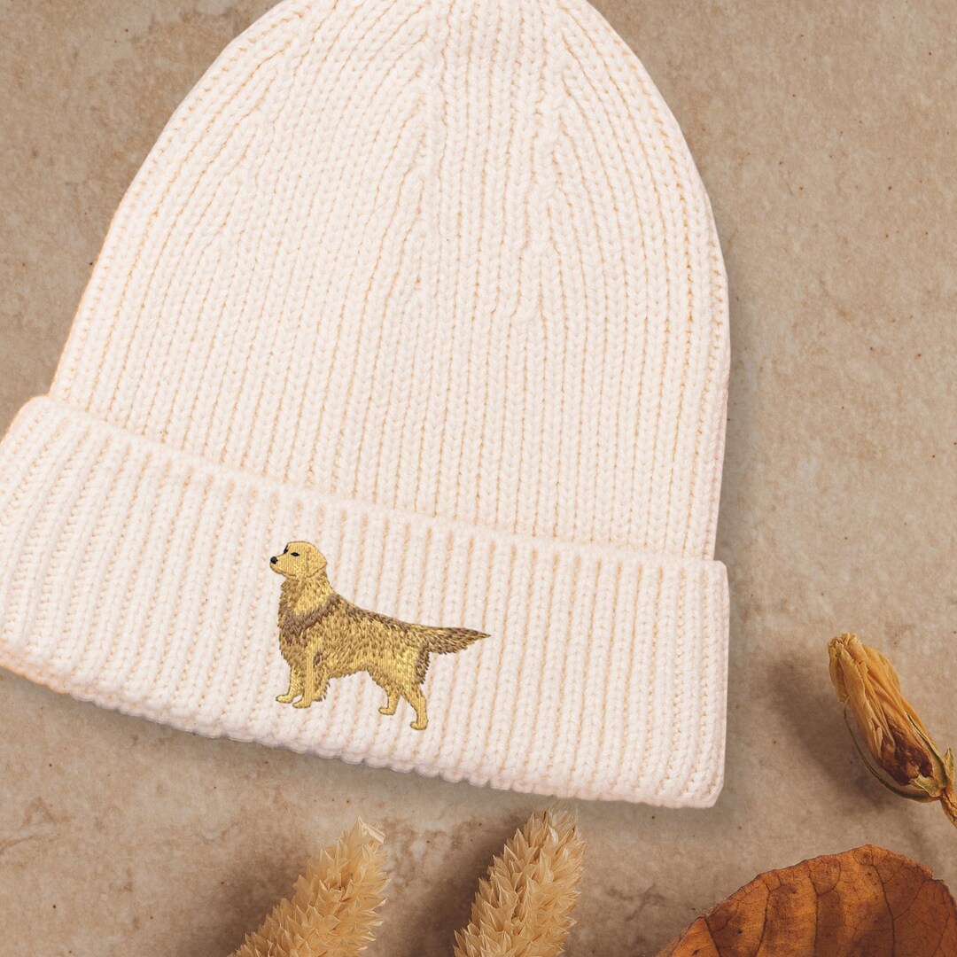 Embroidered Golden Retriever Beanie | Dog Walker Gift | Golden ...