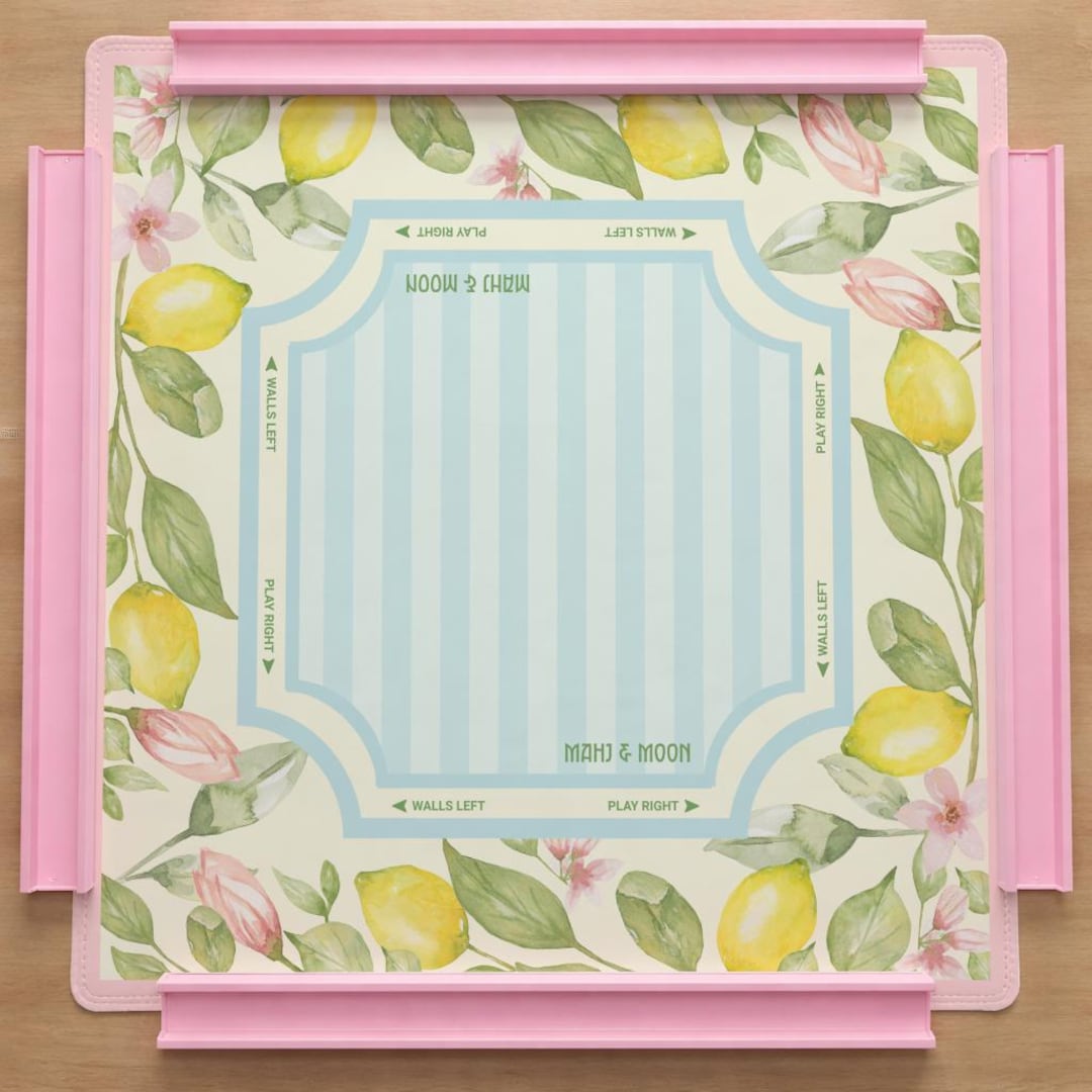 Yellow Lemon Mahjong Table Mat Nonslip Noise-reducing Play Surface ...