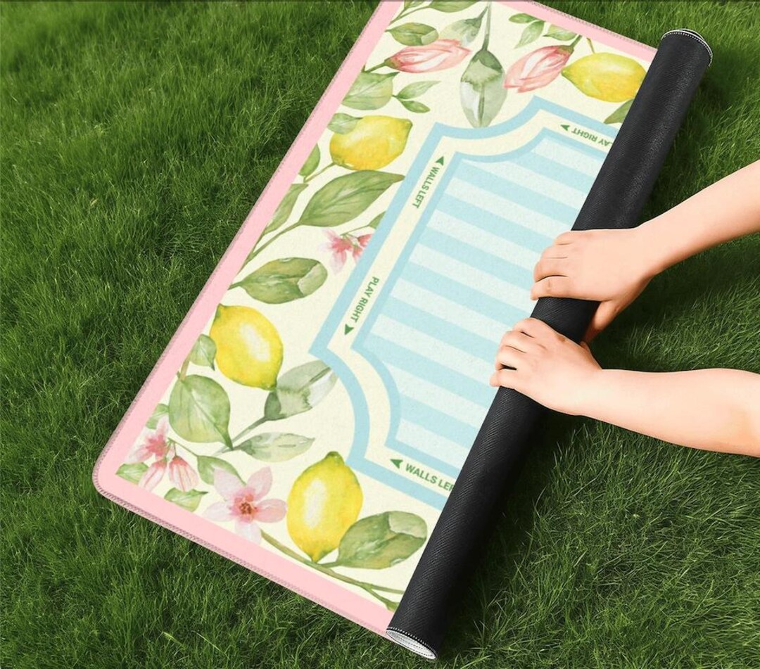 Lemon Mahjong Table Mat 31.5" Nonslip Noise-reducing Play Surface With ...