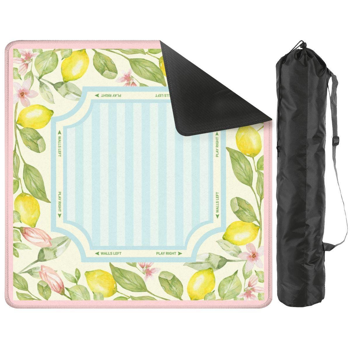 Lemon Mahjong Table Mat 31.5" Nonslip Noise-reducing Play Surface With ...