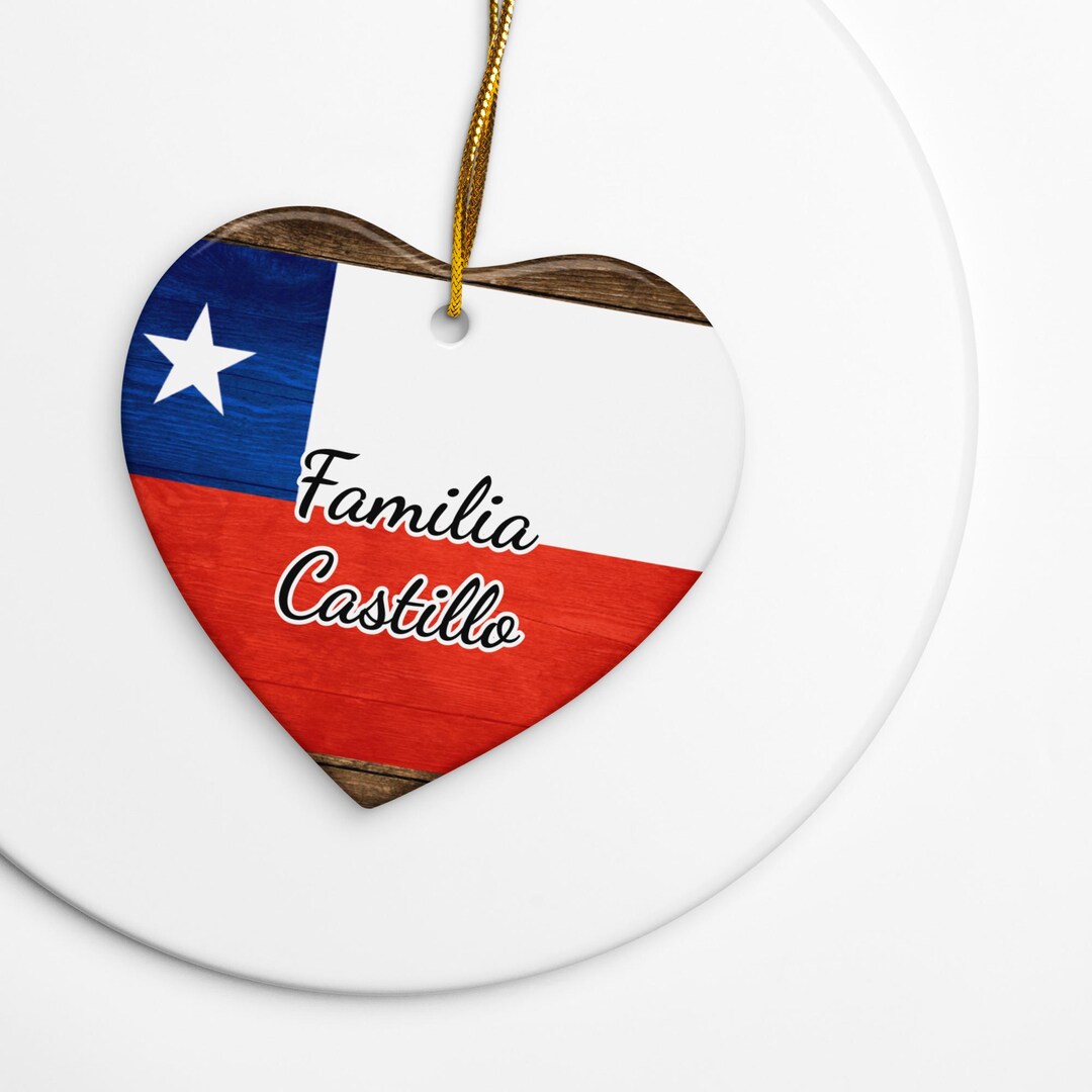 Chile Ceramic Ornament Chilean Holiday Decor Personalized Christmas ...